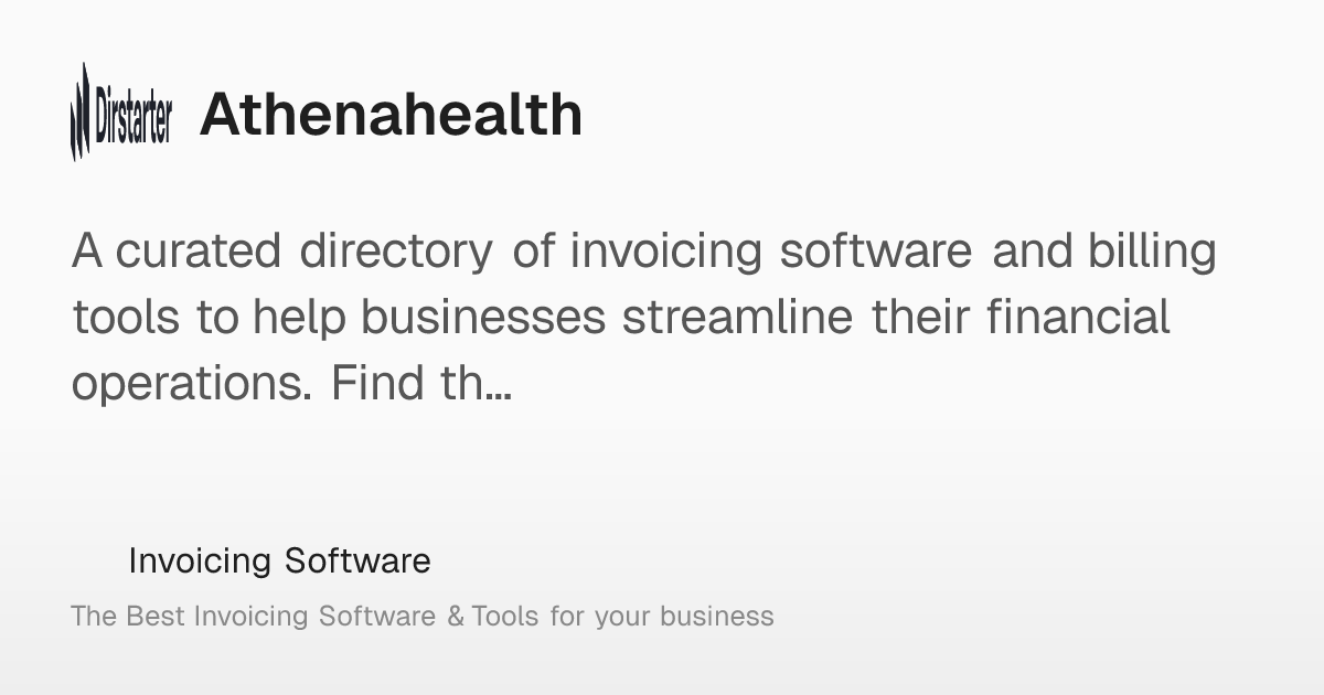 Athenahealth: Cloud-based clinical and administrative platform that combines electronic health ...